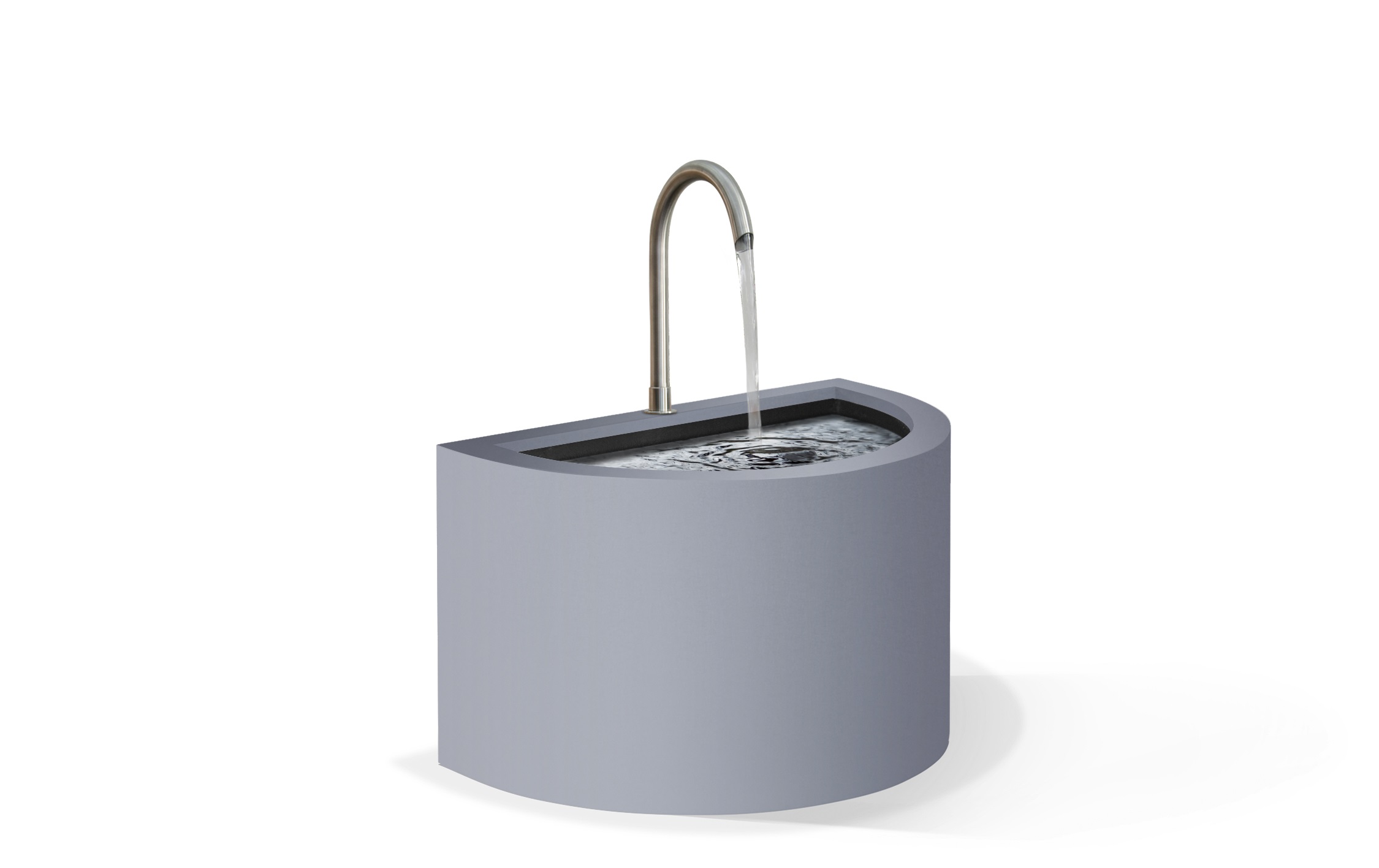 Set water trough AQUA LINEA semicircular 800 with inlet pipe and pump
